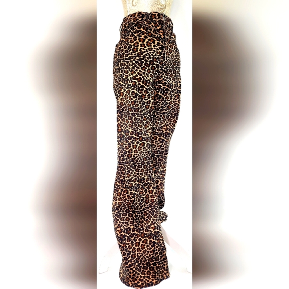 Topshop | Pants & Jumpsuits | Topshop Moto Leopard Print Flared Bell ...